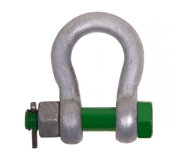 Green Pin Alloy Steel Bow Shackles to EN 13889 with Safety Bolt