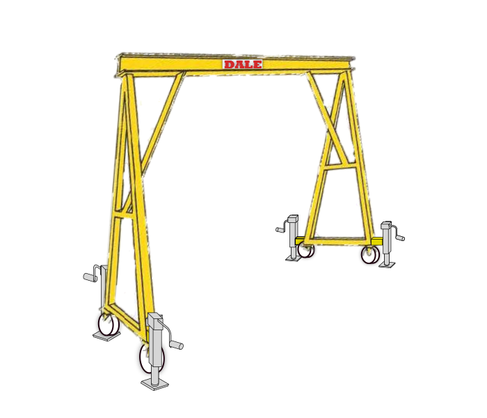 DALE Type B Steel Mobile Lifting Gantries - Braced beam - 5,000 kg