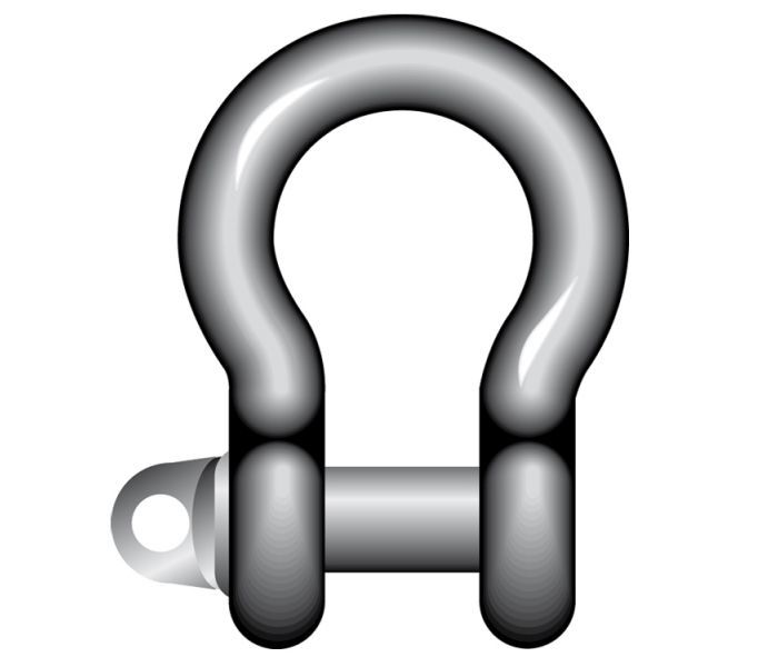 Large Bow Shackle - Self Colour with Type A Screw Pin collar