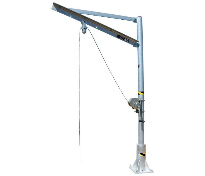 150 kg capacity Vertical Steel Pole Lifting Davit 0.8m reach PAA-150