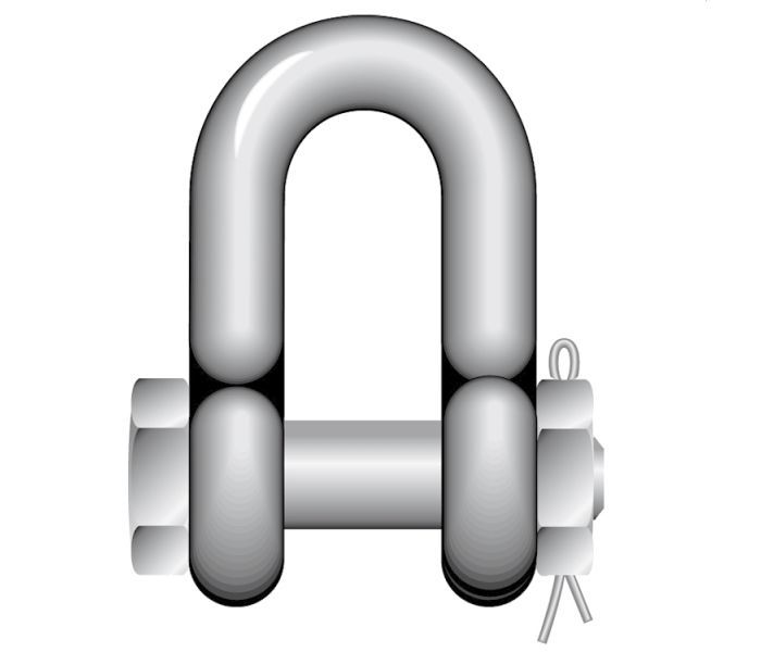 Small Dee Shackle - Galvanised with Type E Bolt & Nut Pin collar ...
