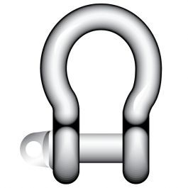 Small Bow Shackle - Galvanised with Type A Screw Pin collar - BS3032