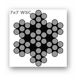 Galvanised steel wire ropes 7 x 7 construction (Wire strand core)