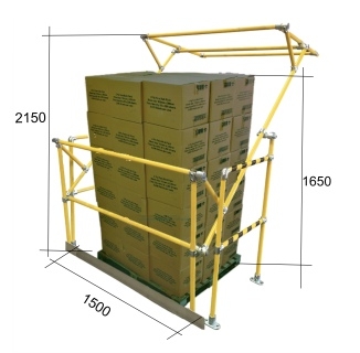 Atlas-Standard-Mezzanine-Pallet-Gate-1500mm Yellow Coated Tube