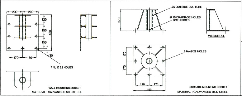 Split Pillar Galvanised Steel Lifting Davits - 260 kg to 500 kg