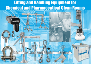 Lifting & Handling for Chemical and Pharmaceutical Clean Rooms