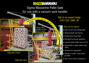 Safety pallet loading gate for vaccum handling - Dale